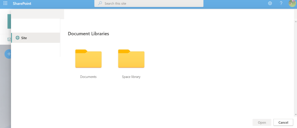 SharePoint Spaces - Document Library Webpart